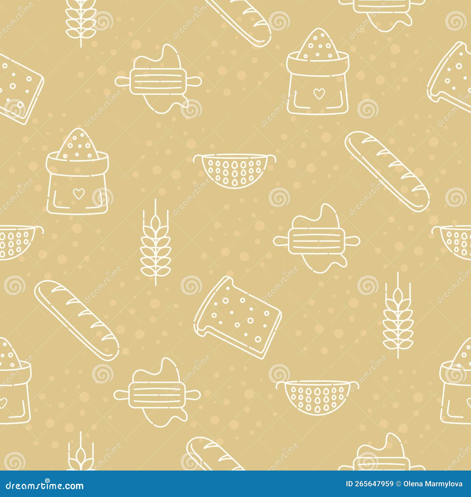 Bakery Products, Vector Seamless Pattern Stock Vector - Illustration of ...