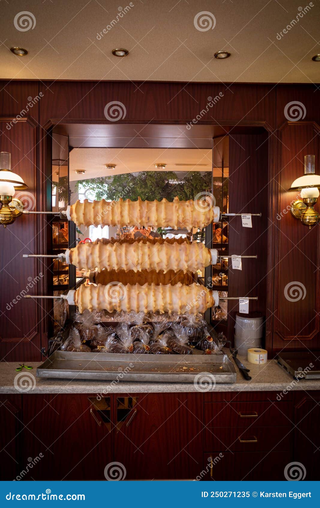 In the Bakery a Pyramid Cake is Made by Hand Stock Image - Image of ...