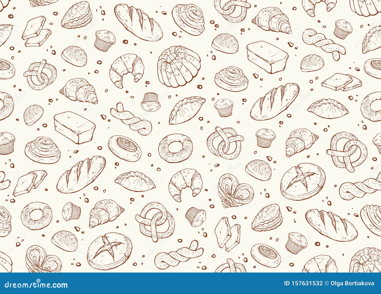 Bakery seamless background stock vector. Illustration of background ... Bakery seamless background stock vector. Illustration of background ...