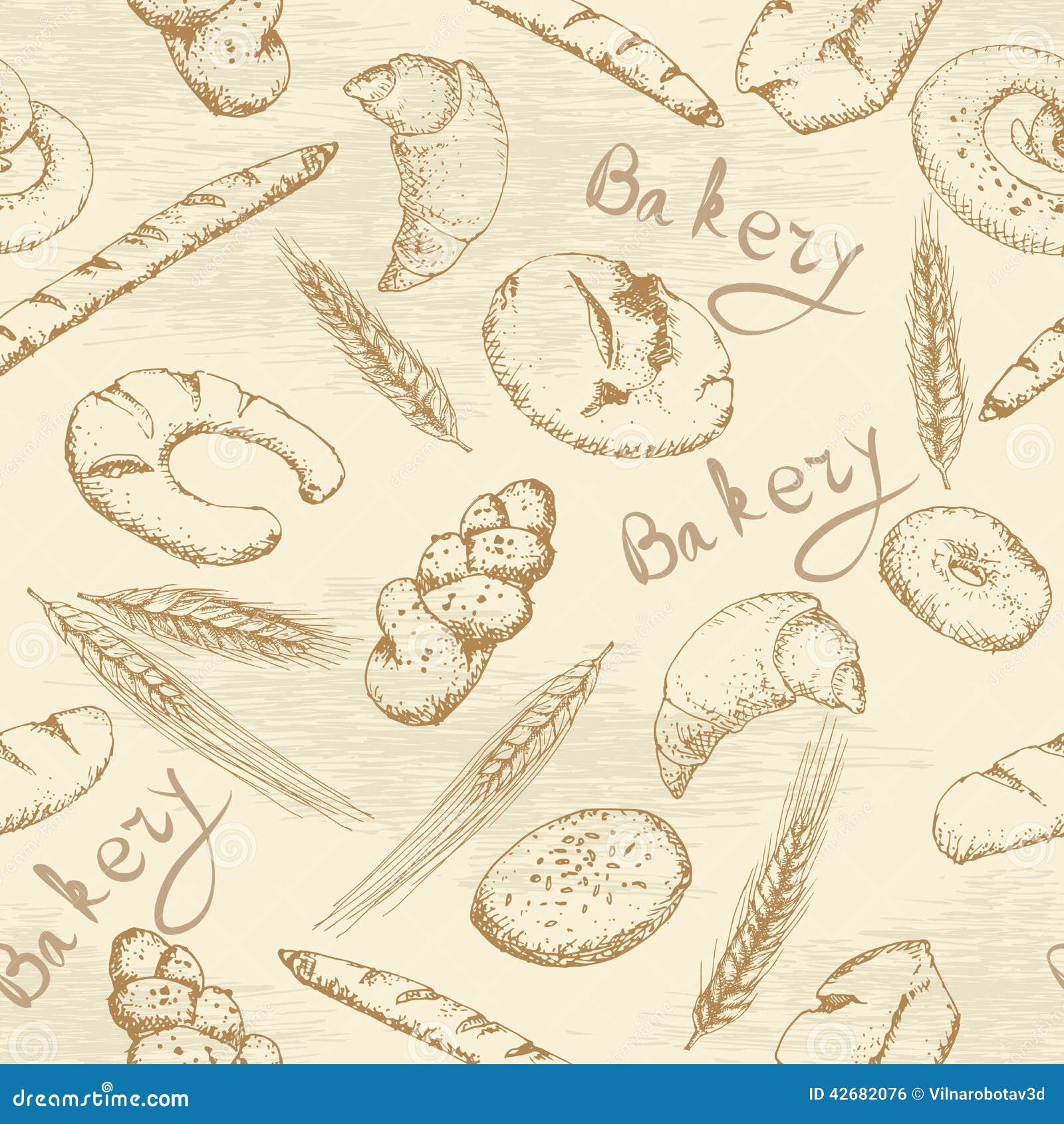 Bakery seamless pattern stock vector. Illustration of spikelets - 42682076