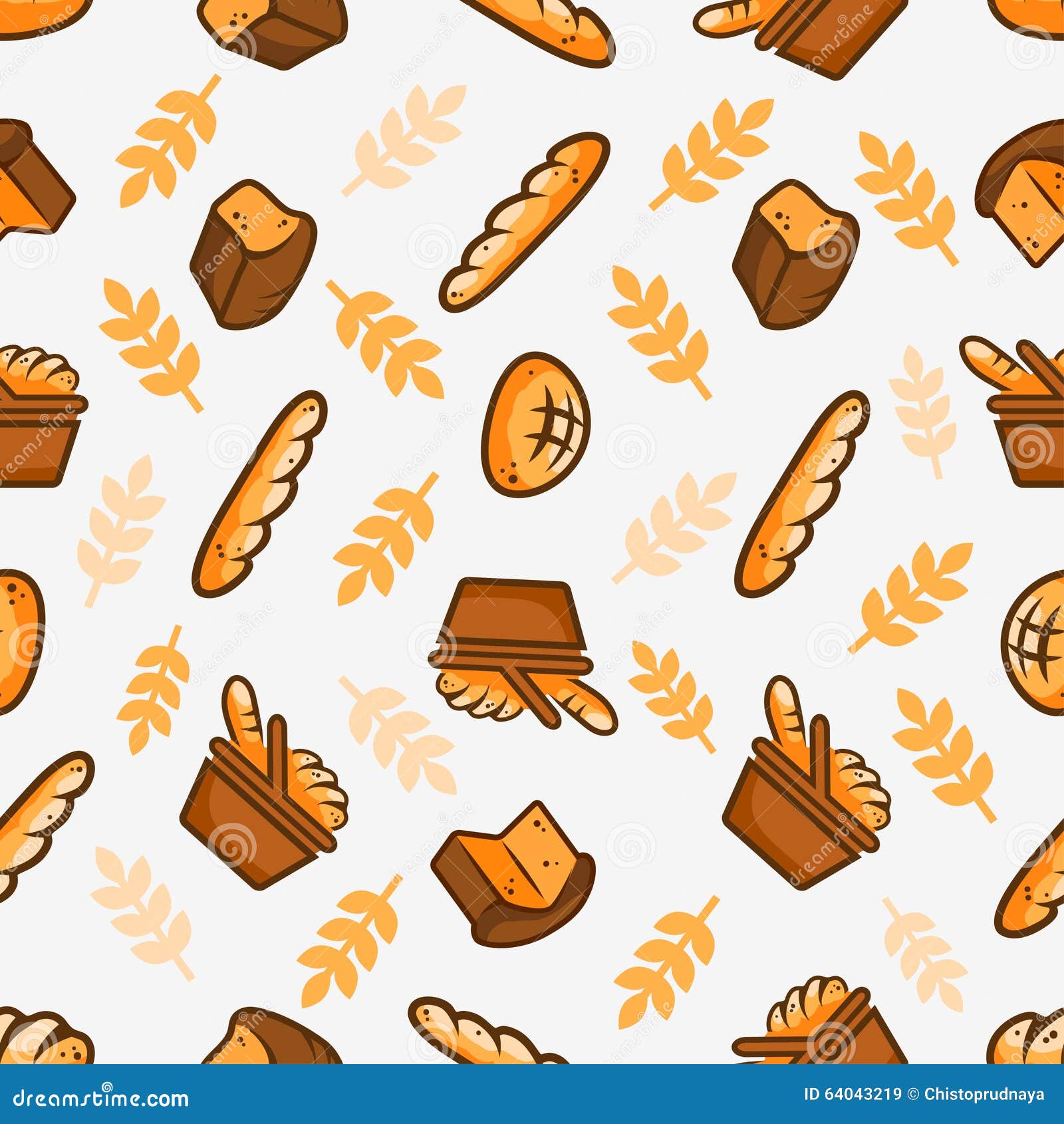 Bakery seamless pattern stock vector. Illustration of element - 64043219