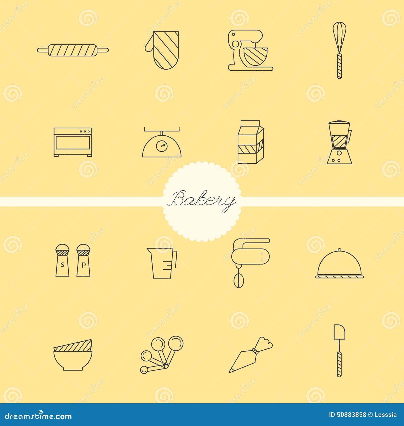 Bakery set vector stock vector. Illustration of isolated - 50883858