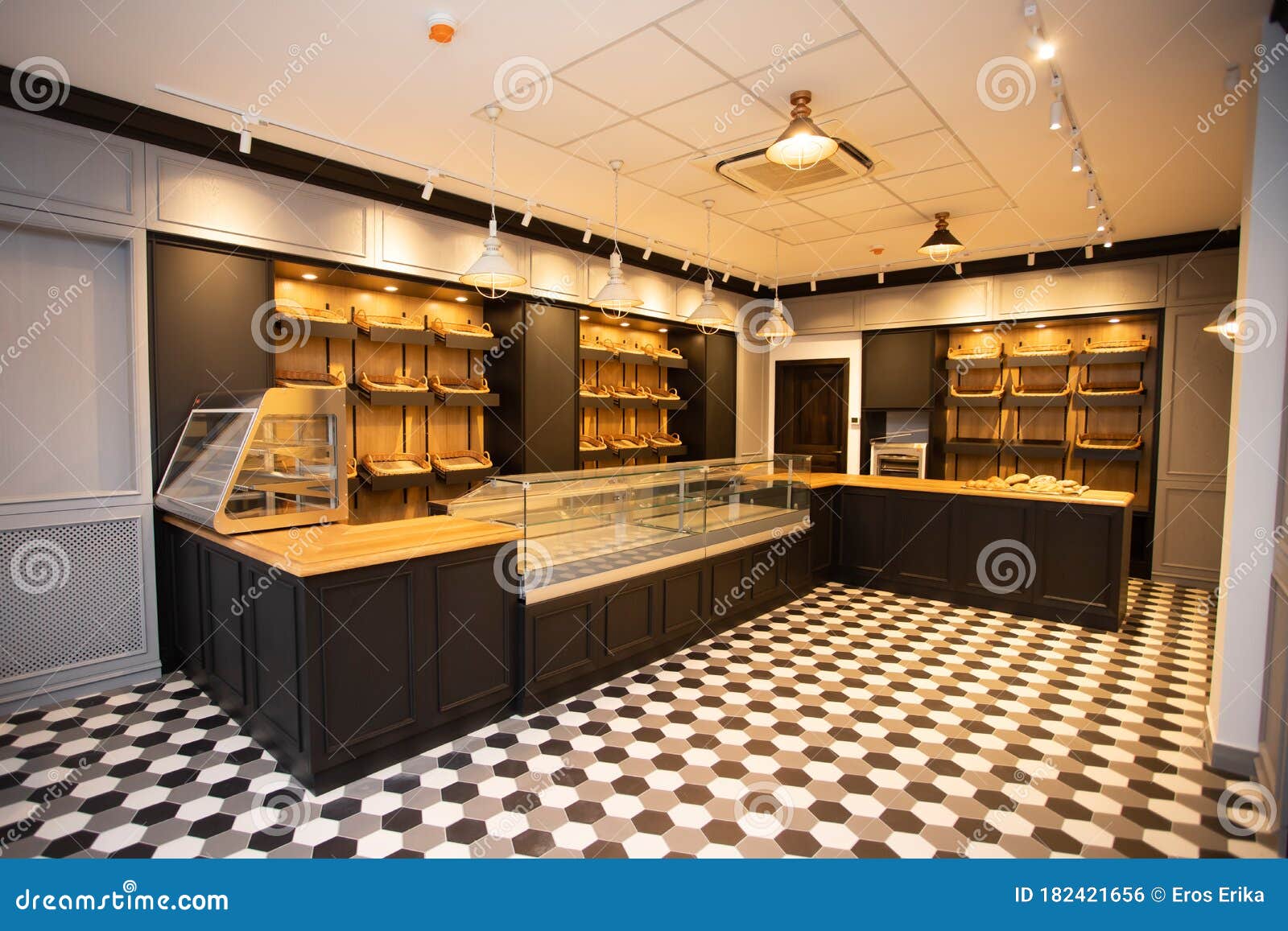 Bakery shop interior stock photo. Image of shop, quarantine - 182421656