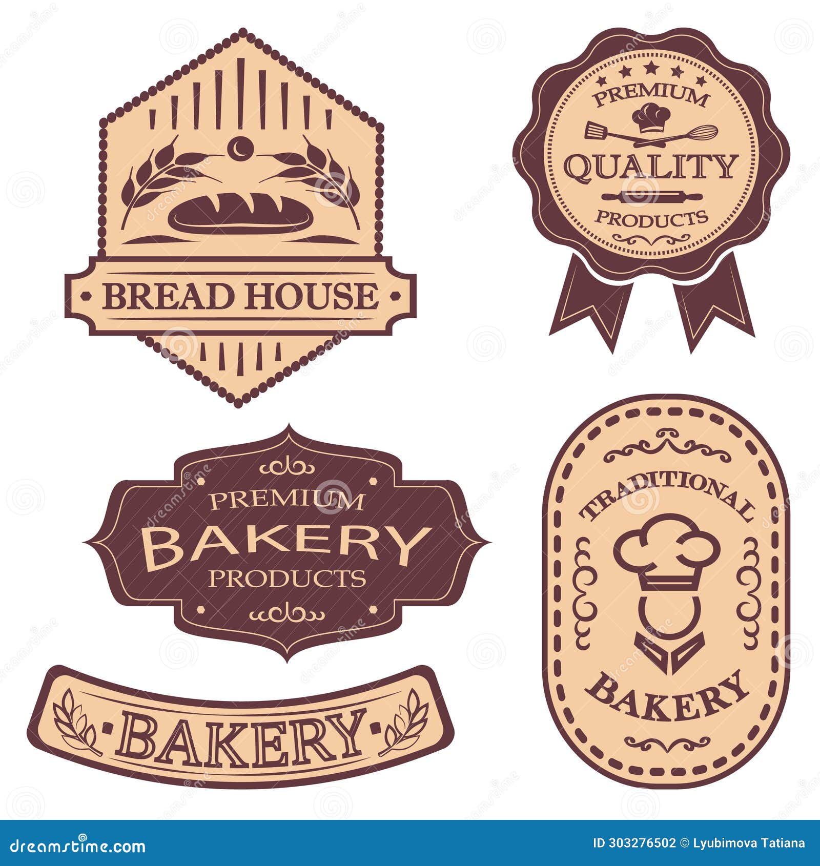Bakery Shop Label Collection, Quality Mark, Vector Emblem Design with ...