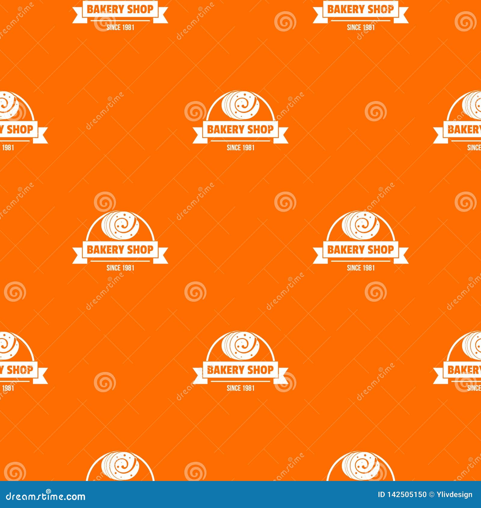 Bakery Shop Pattern Vector Orange Stock Vector - Illustration of bakery ...