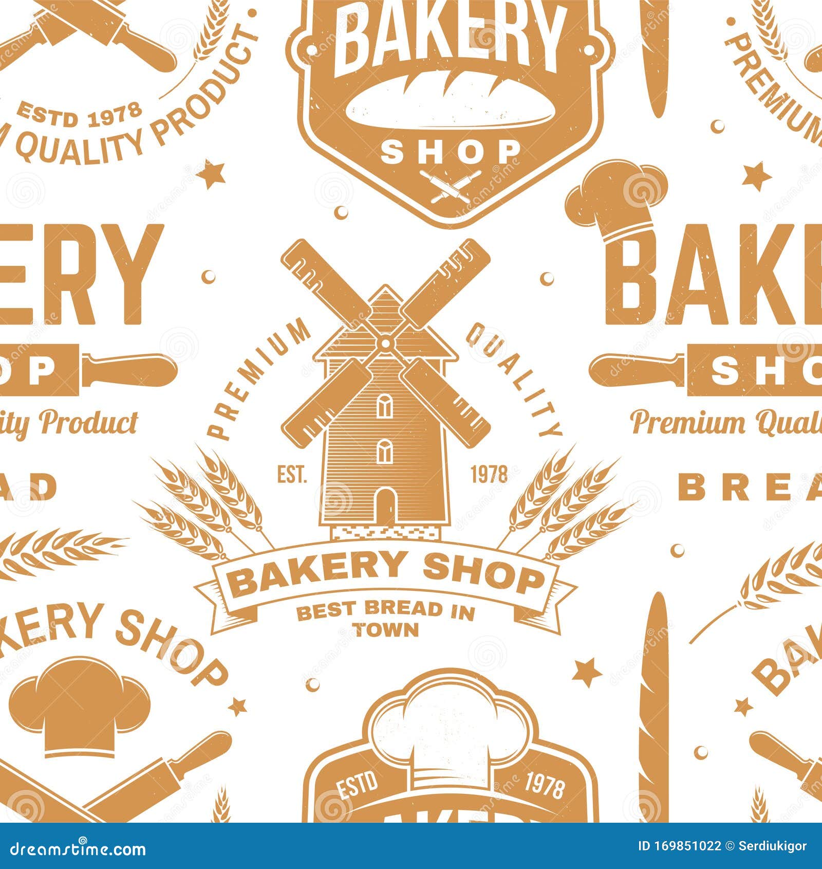 Bakery Shop Seamless Pattern or Background. Vector. Seamless Bakery ...