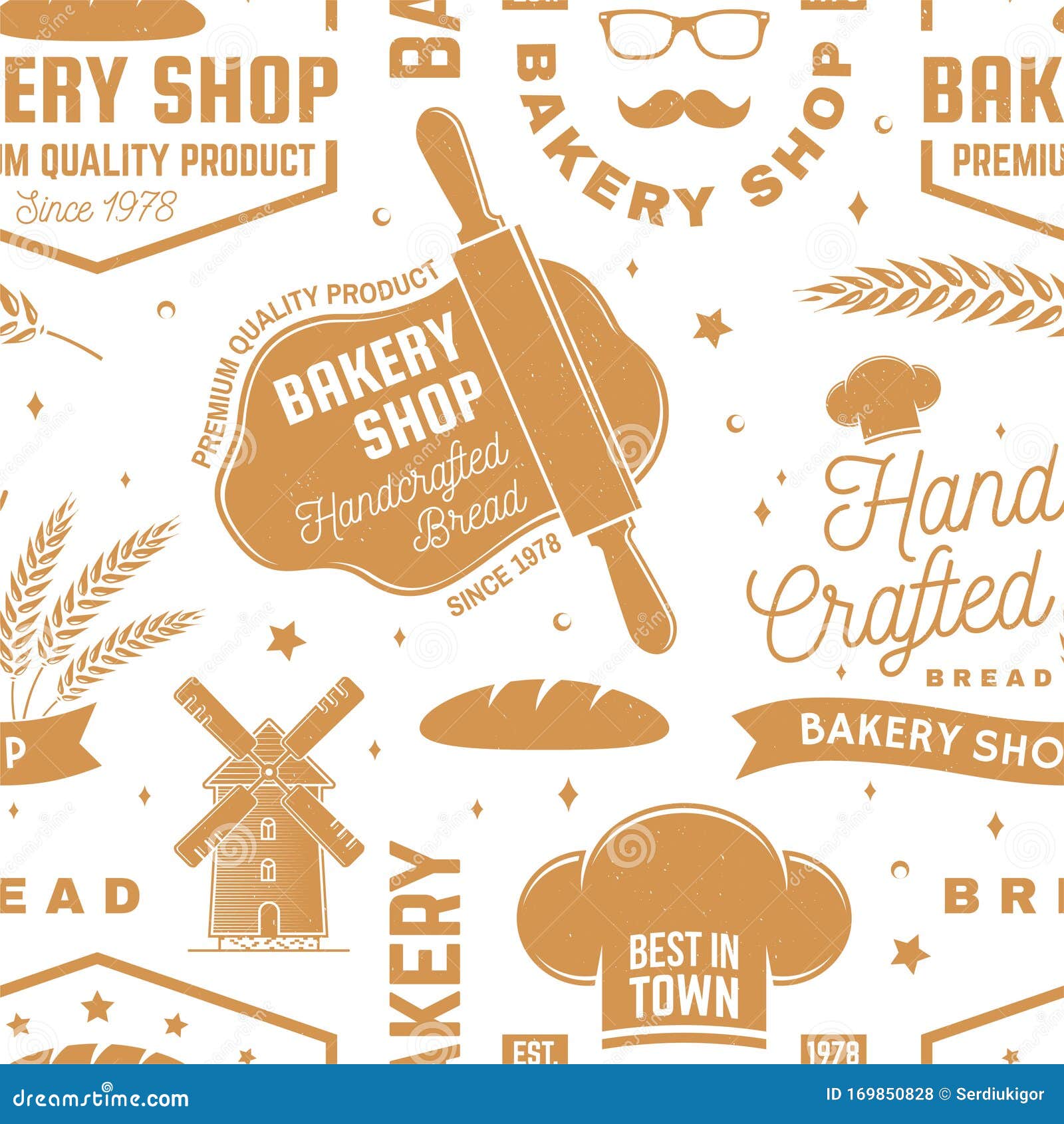 Bakery Shop Seamless Pattern or Background. Vector. Seamless Bakery ...