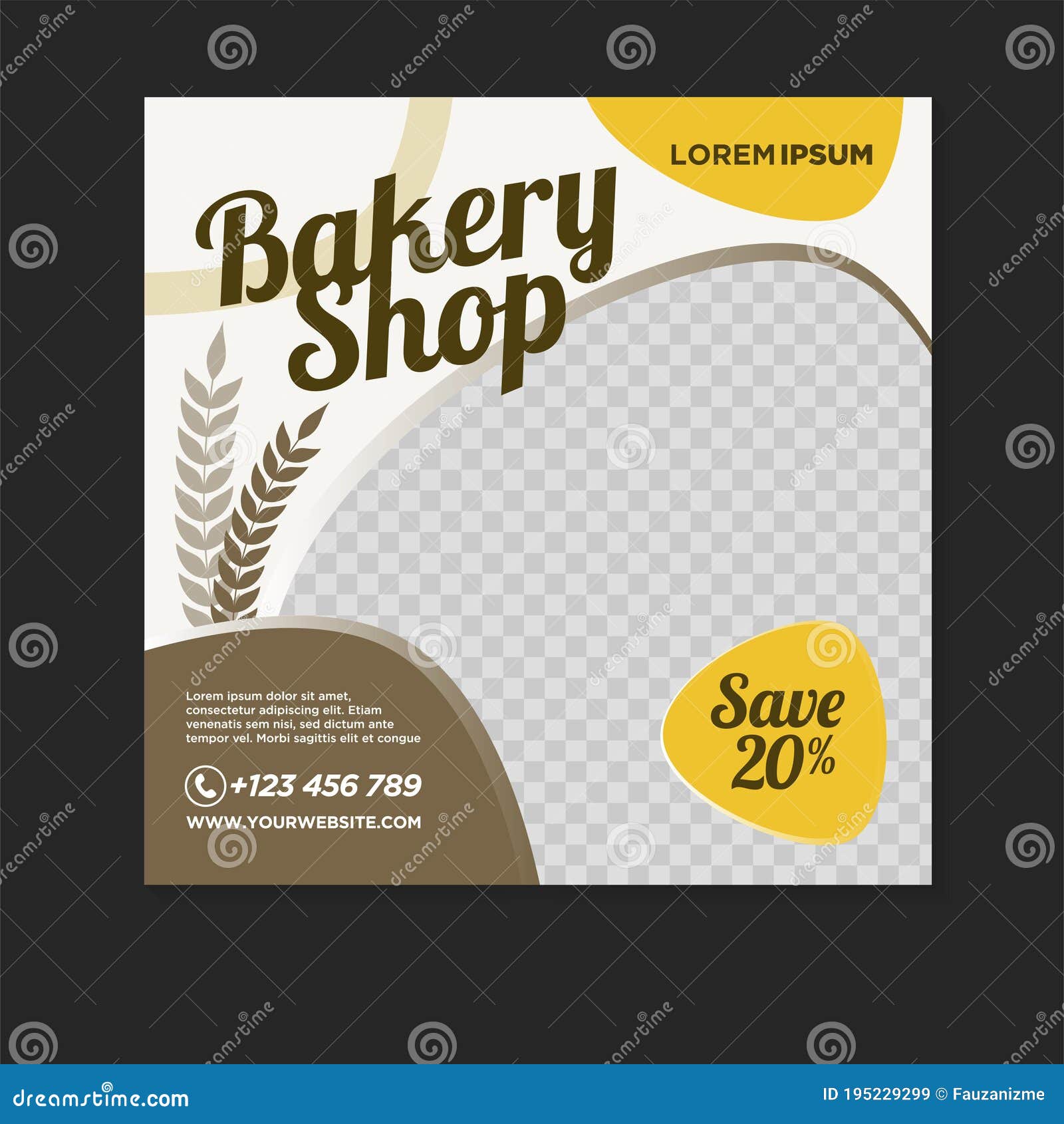 Bakery Shop Social Media Post Template Stock Vector - Illustration of ...