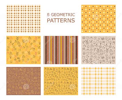 Bakery Shop, Textures Set, Pattern Stock Vector - Illustration of shop ...