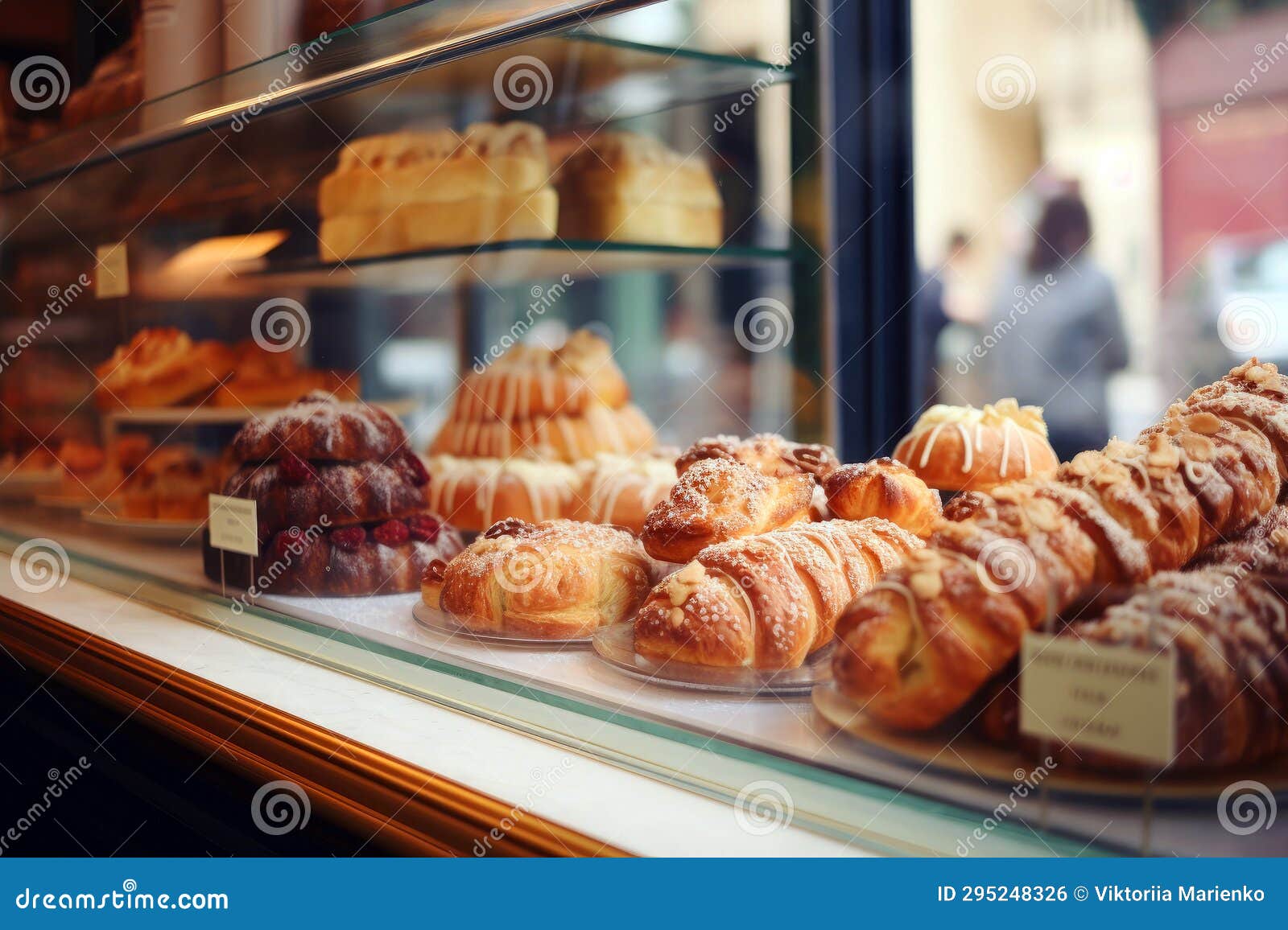 Bakery Showcase with Delicious Desserts and Snacks Stock Illustration ...