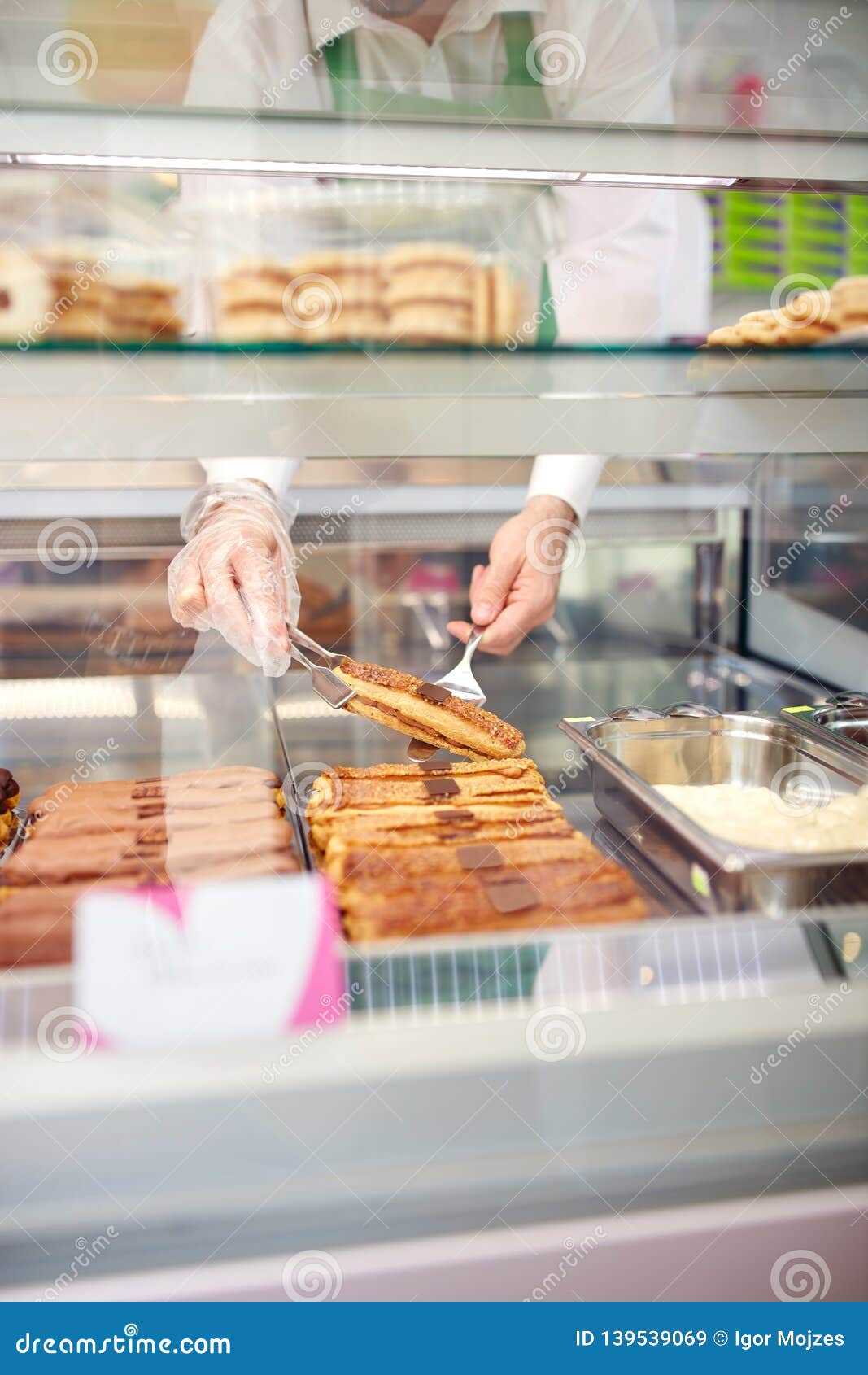 Bakery Showcase with Sweets Stock Image - Image of fresh, sale: 139539069