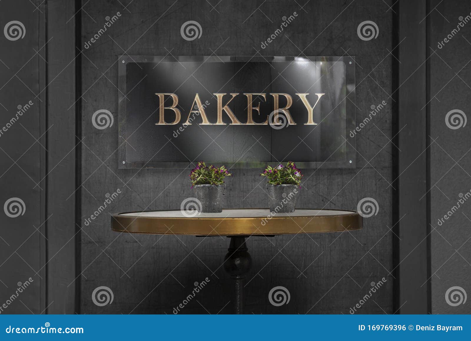 Bakery sign board on wall stock photo. Image of blackboard - 169769396