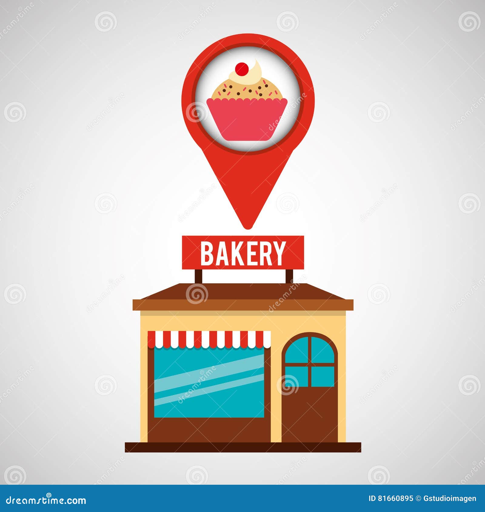 Bakery Store Cupcake Dessert Stock Vector - Illustration of cafeteria ...