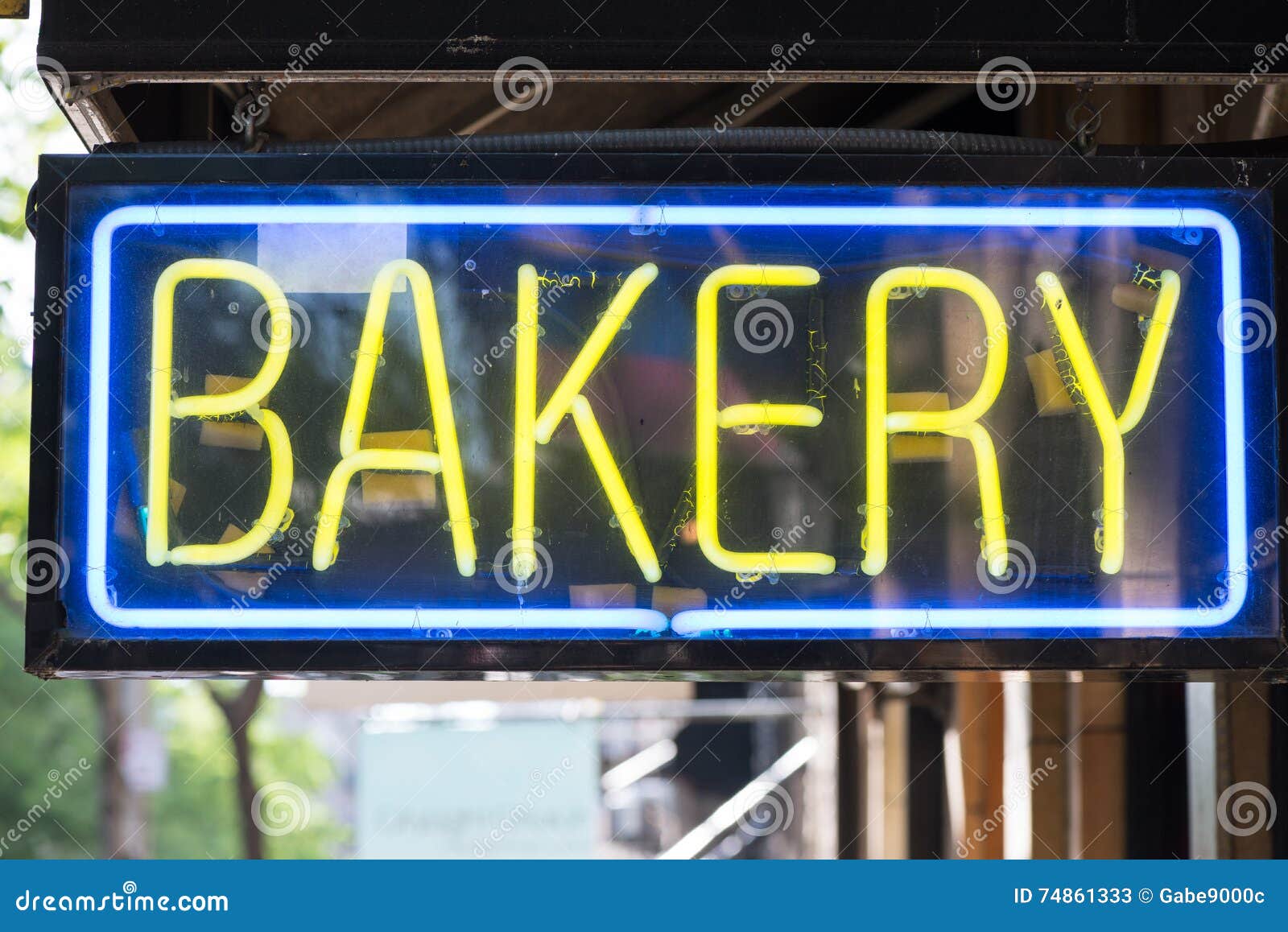 Bakery store sign stock image. Image of text, font, glass - 74861333
