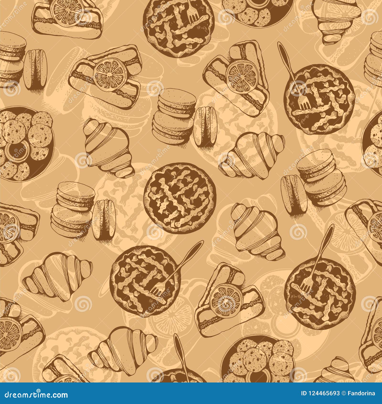 Bakery, Sweet Pastry Vector Seamless Pattern Stock Vector ... Bakery, Sweet Pastry Vector Seamless Pattern Stock Vector ...