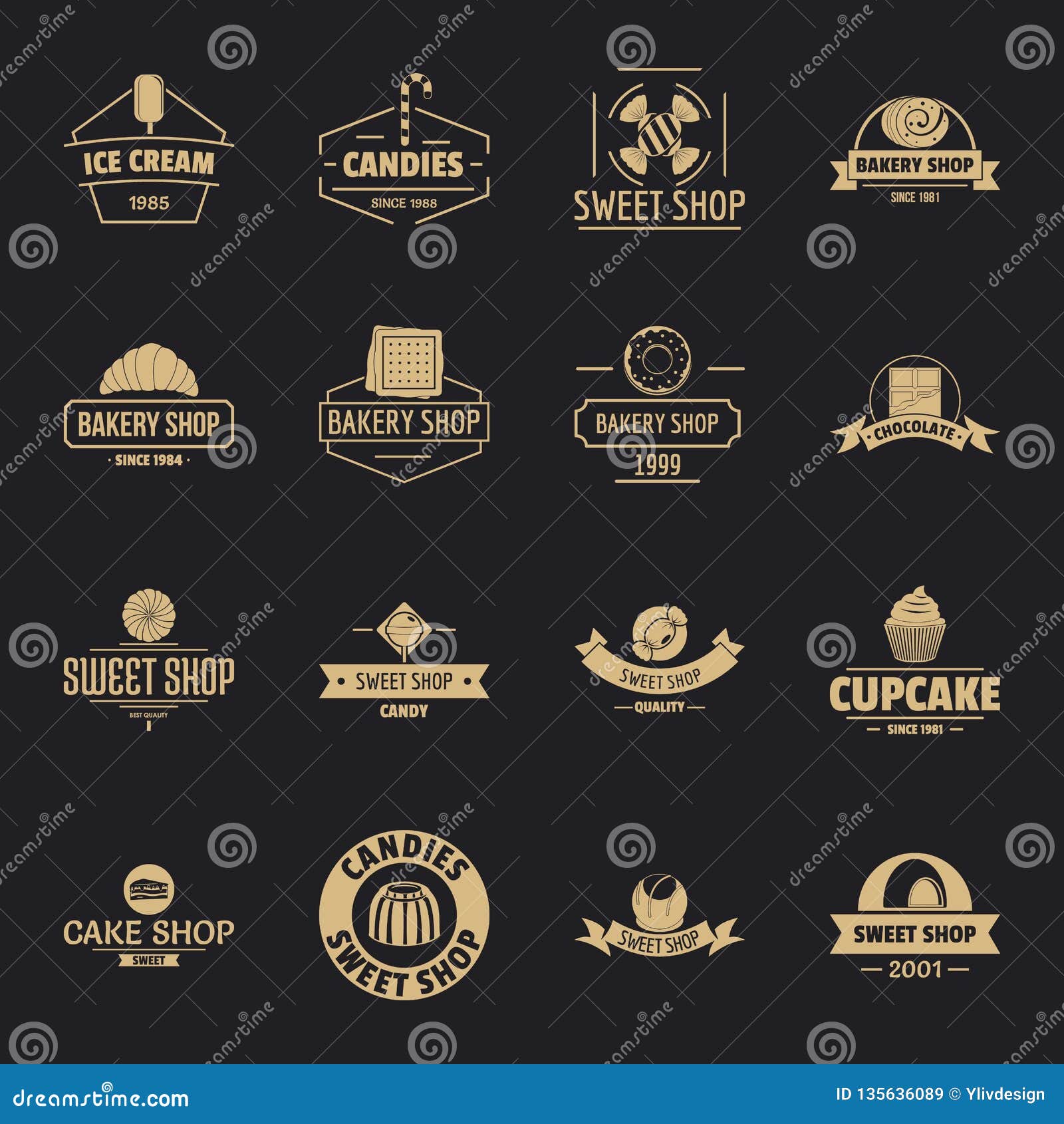 Sweets Logo Original Design Set, Kids Menu Badges, Premium Natural ...