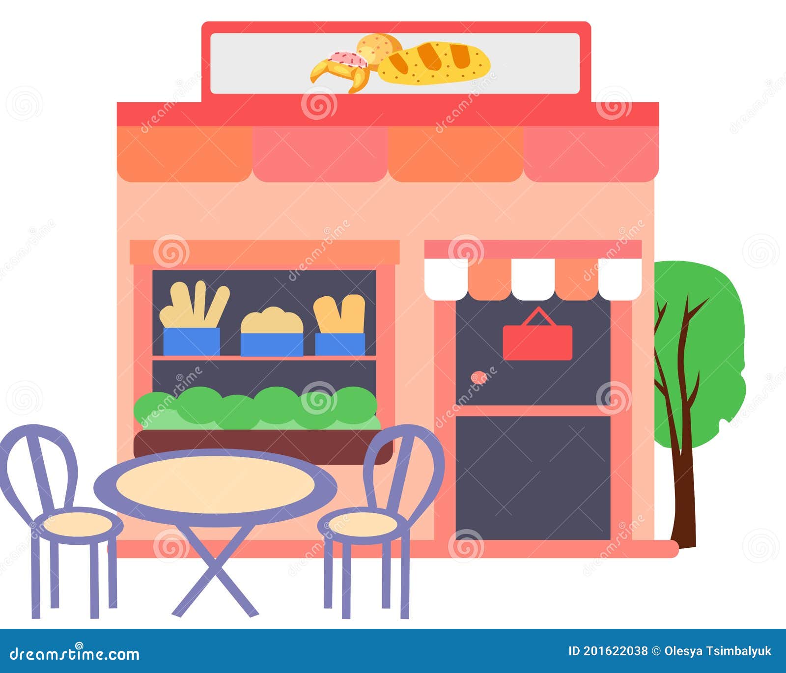 Bakery with a Table on the Duck, Vector Graphics Stock Vector ...