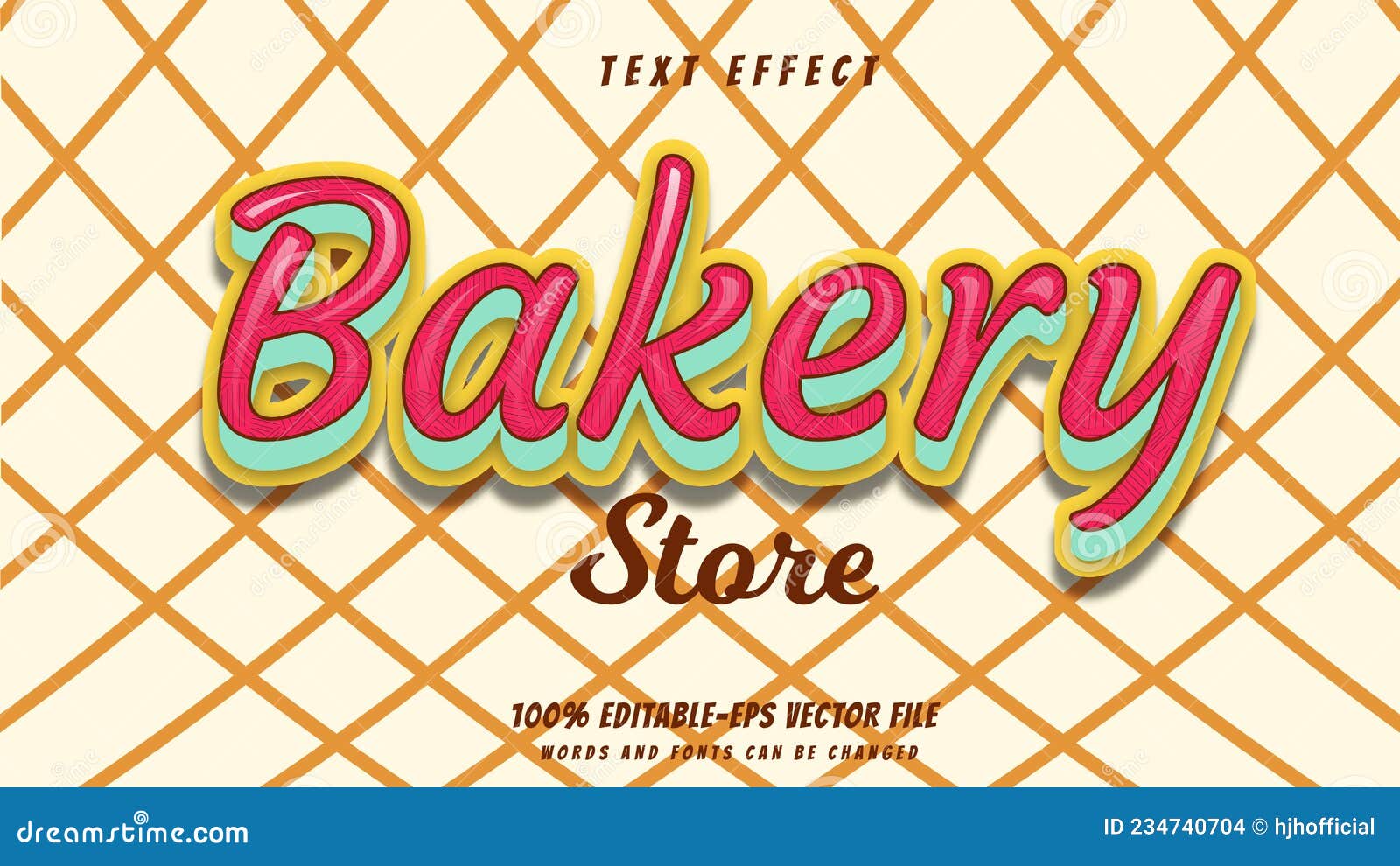 Bakery Text Effect Design Vector Stock Vector - Illustration of bold ...