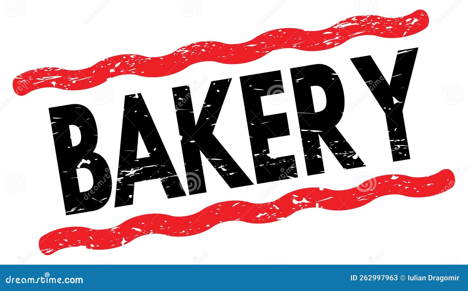 BAKERY Text on Red-black Lines Stamp Sign Stock Illustration ...