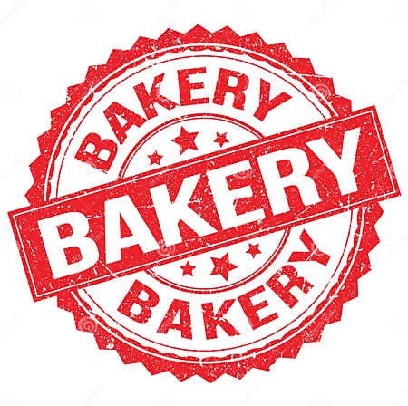 BAKERY Text on Red Round Stamp Sign Stock Illustration - Illustration ...
