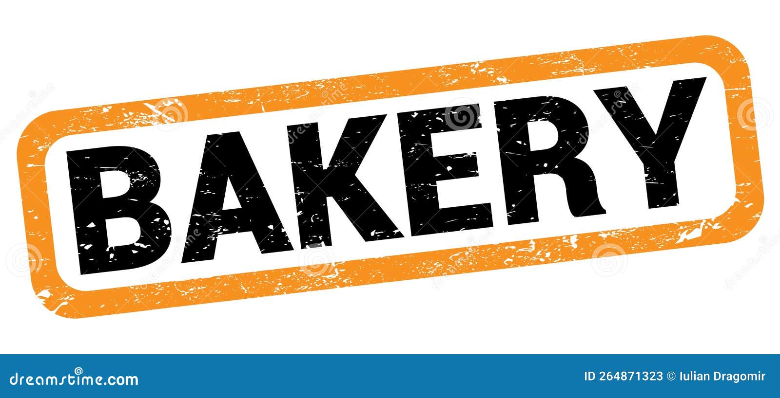 BAKERY Text Written on Orange-black Rectangle Stamp Stock Illustration ...