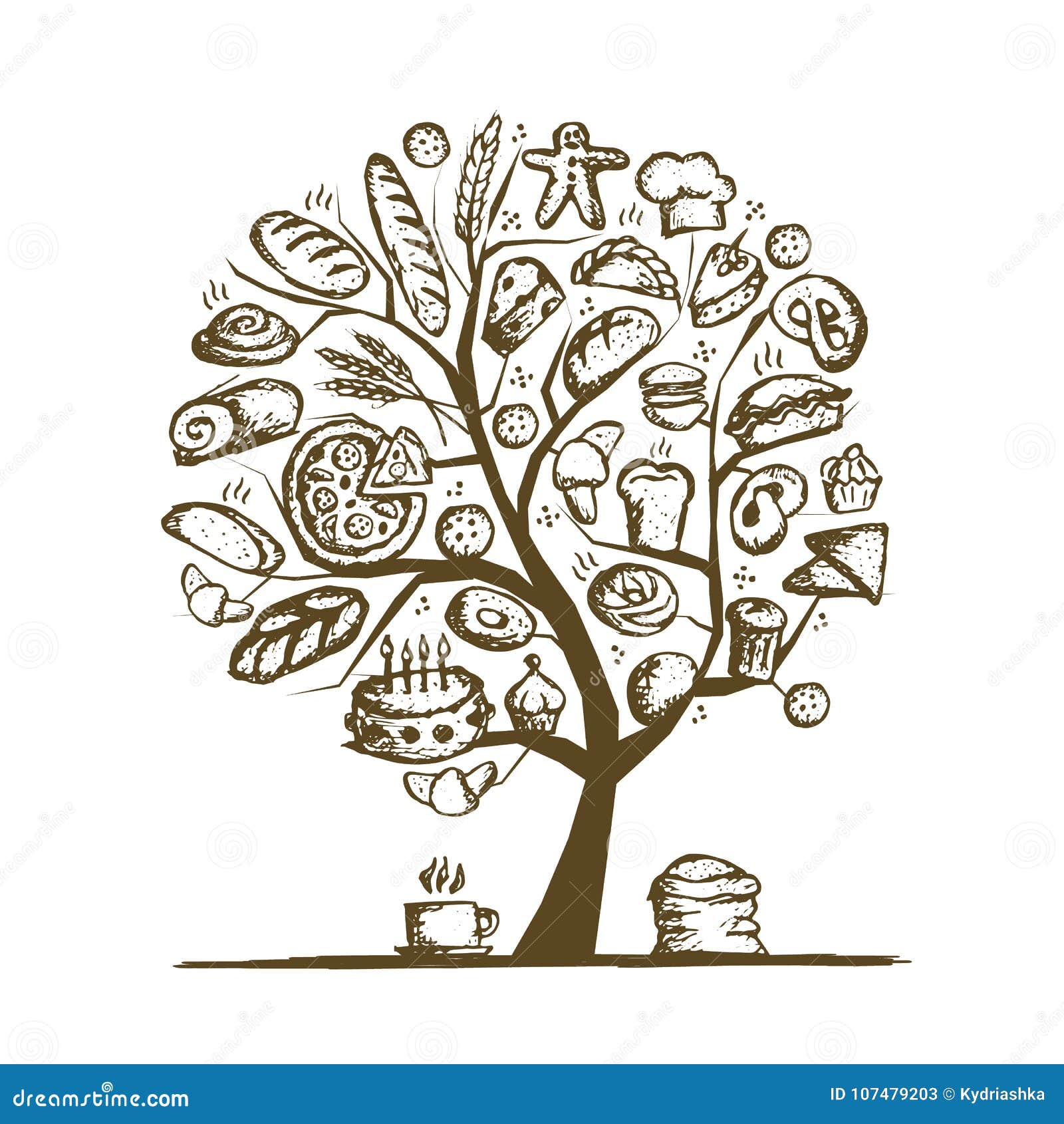 Bakery Tree Concept for Your Design Stock Vector - Illustration of ...