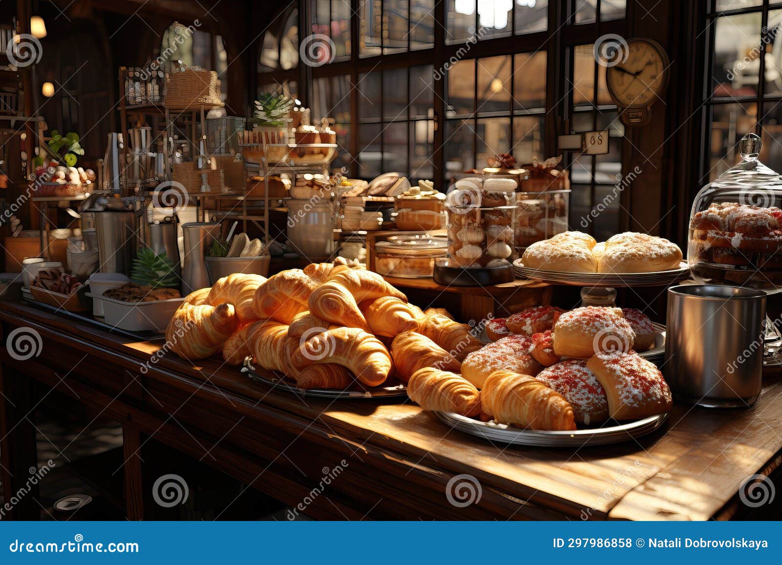Bakery with Variety of Bread and Cakes Stock Photo - Image of tarts ...
