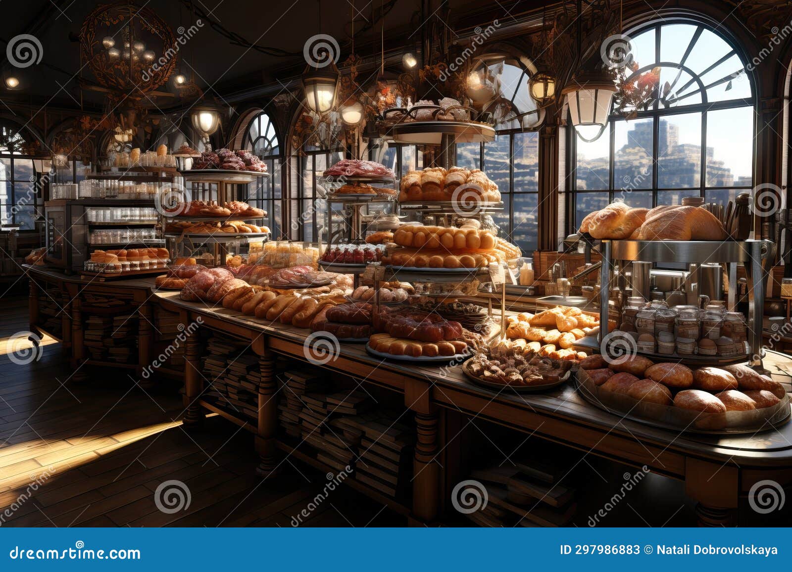 Bakery with Variety of Bread and Cakes Stock Image - Image of crusts ...