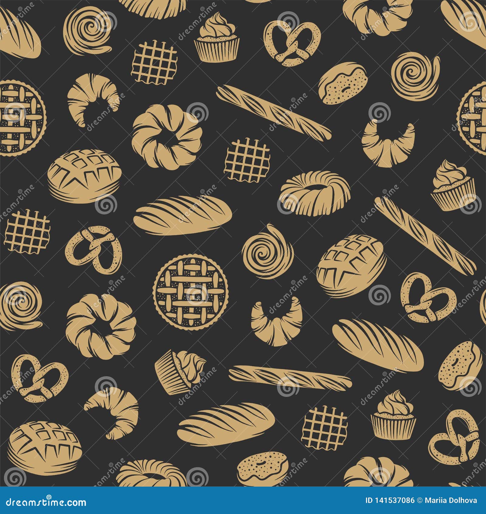 Background Design with Bread, Pastry, Pie, Buns, Sweets, Cupcake ... Background Design with Bread, Pastry, Pie, Buns, Sweets, Cupcake ...