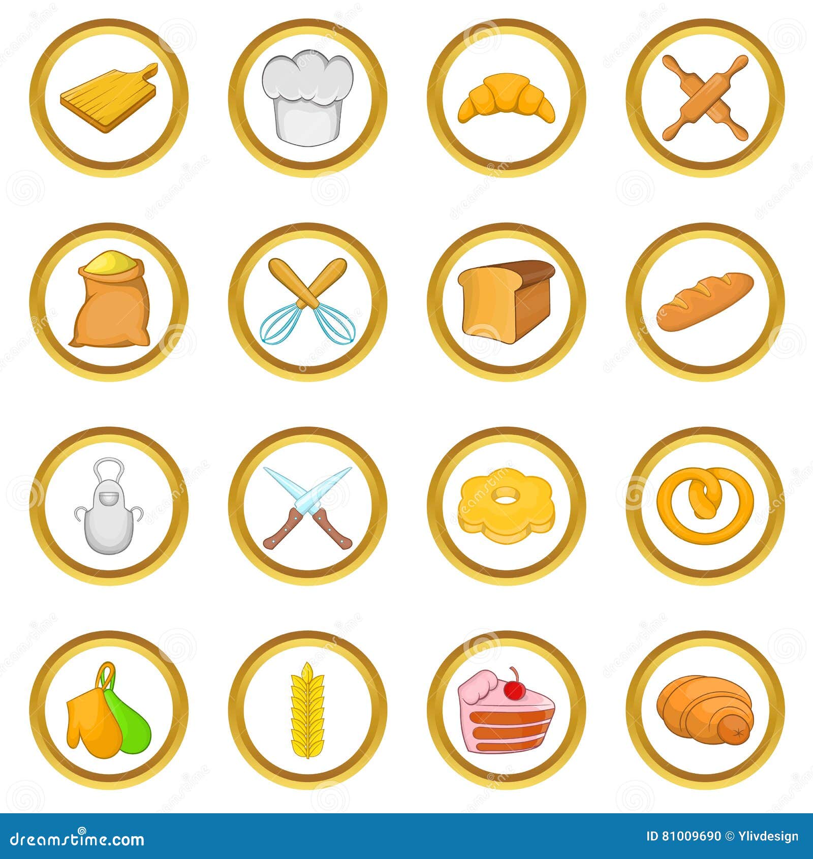 Bakery Vector Set, Cartoon Style Stock Vector - Illustration of ...