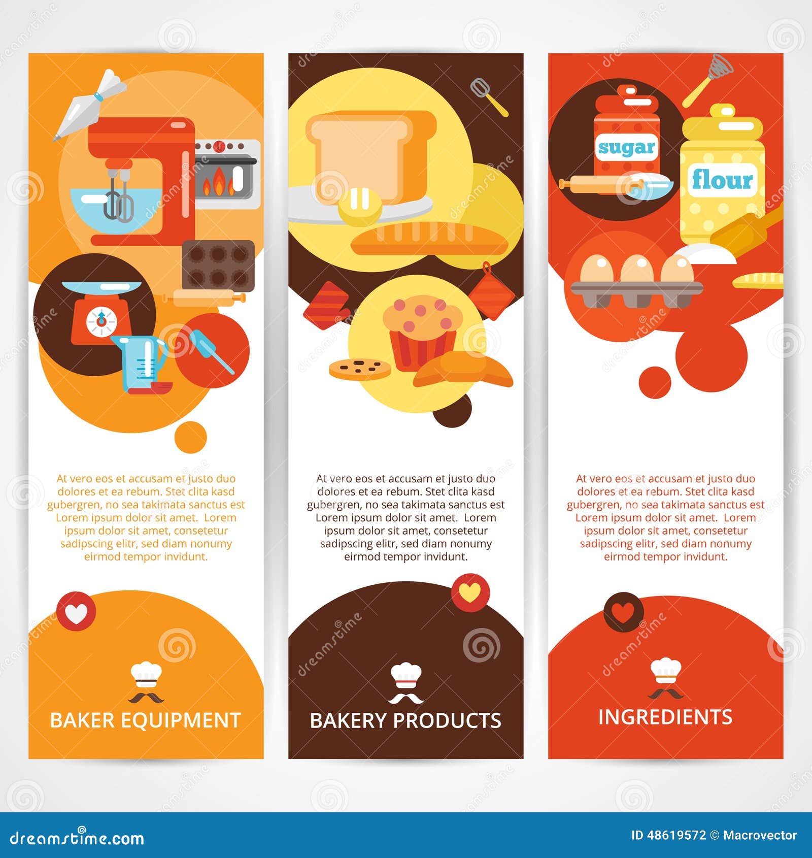 Bakery vertical banner set stock vector. Illustration of equipment ...