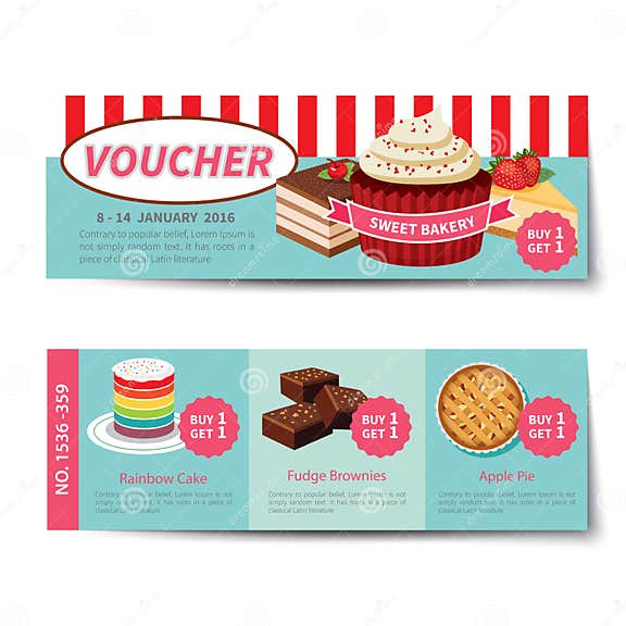 Bakery Voucher Discount Template Design Stock Vector - Illustration of ...