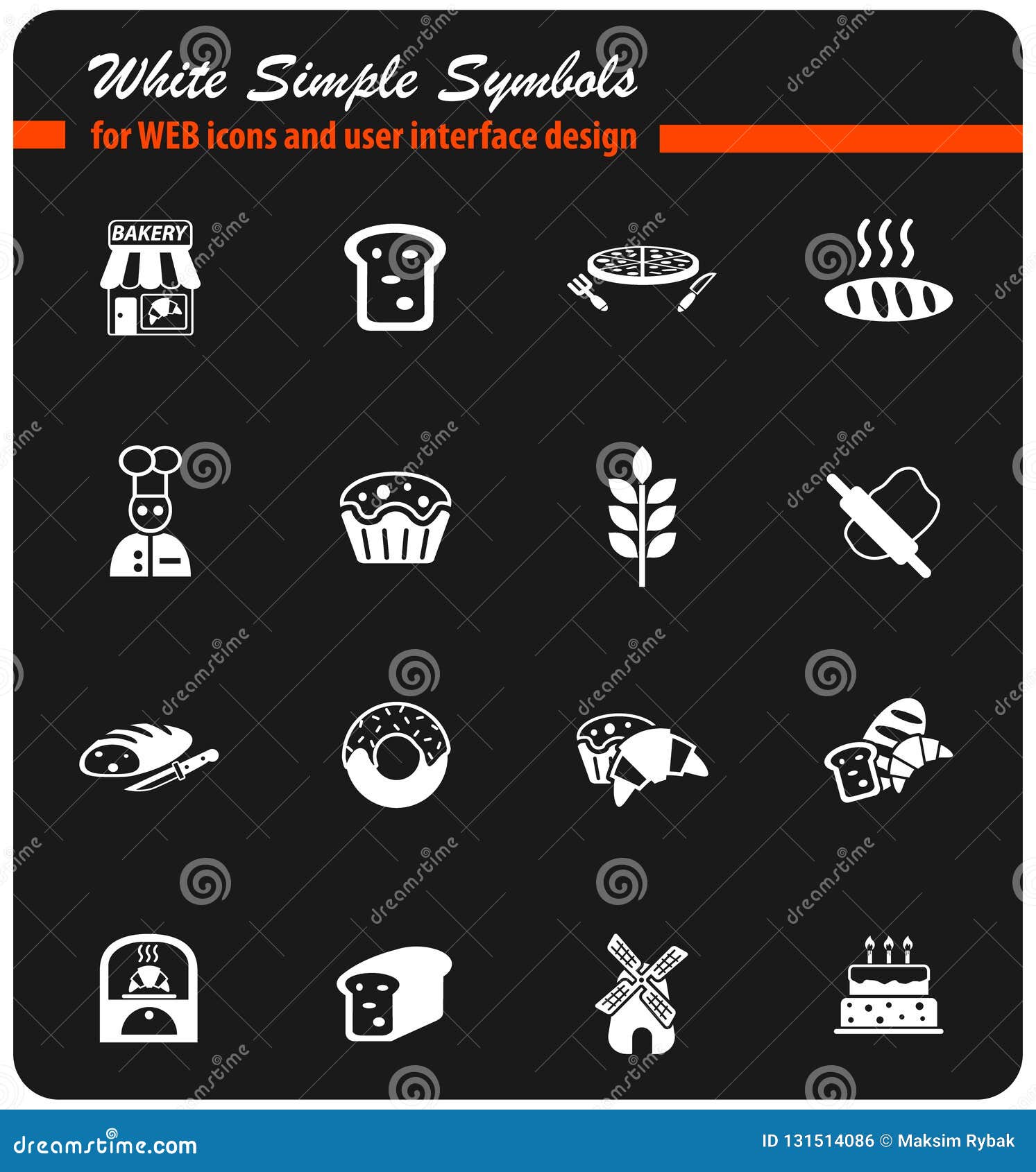 Bakery icon set stock vector. Illustration of pastries - 131514086
