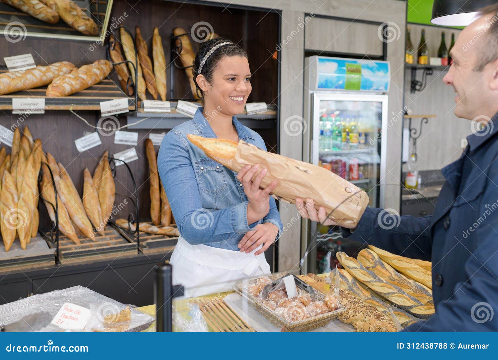 Bakery Working in Bakery with Bread Stock Photo - Image of person ...