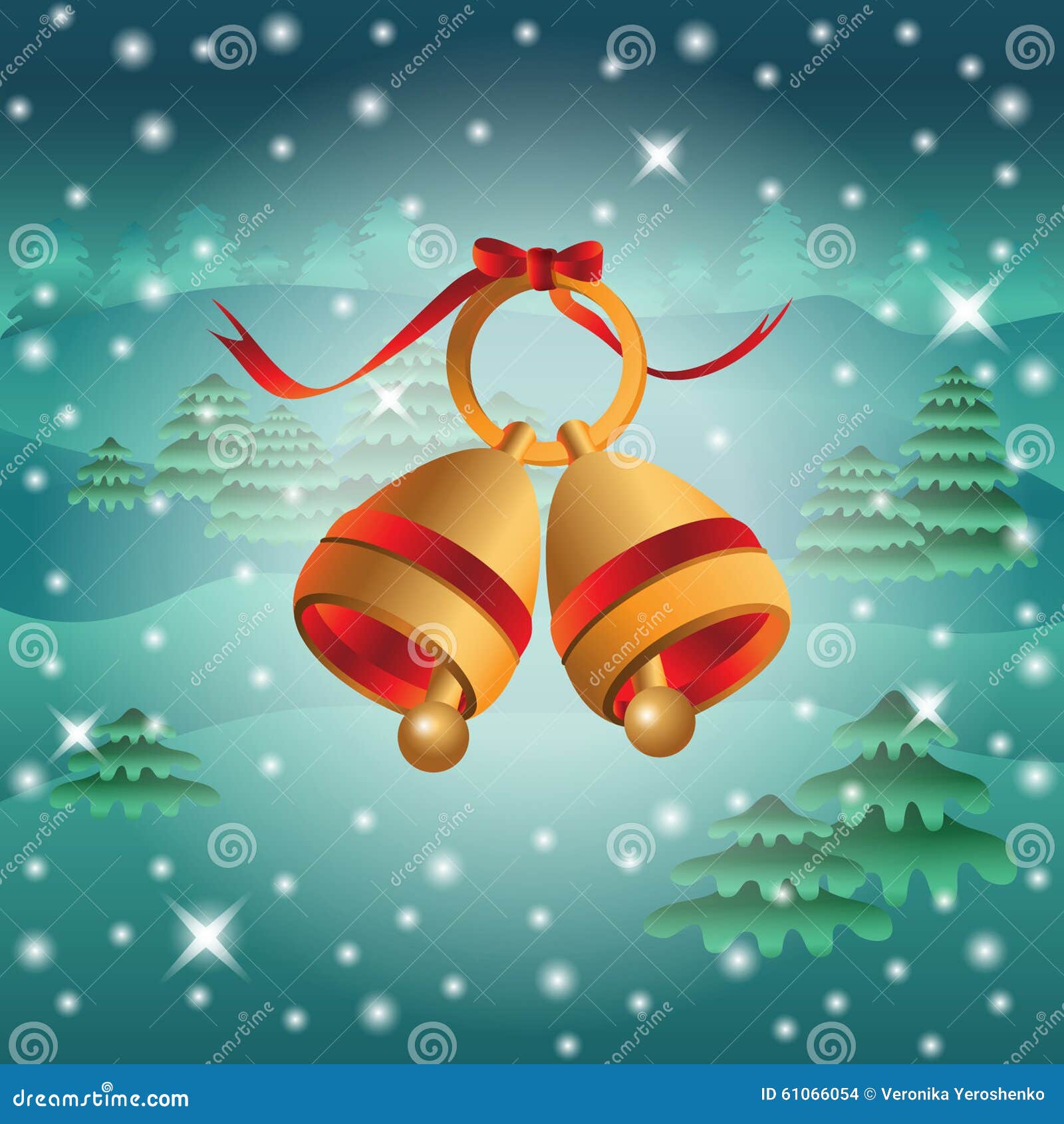 Bakgrund med julklockor vektor illustrationer. Illustration av ...