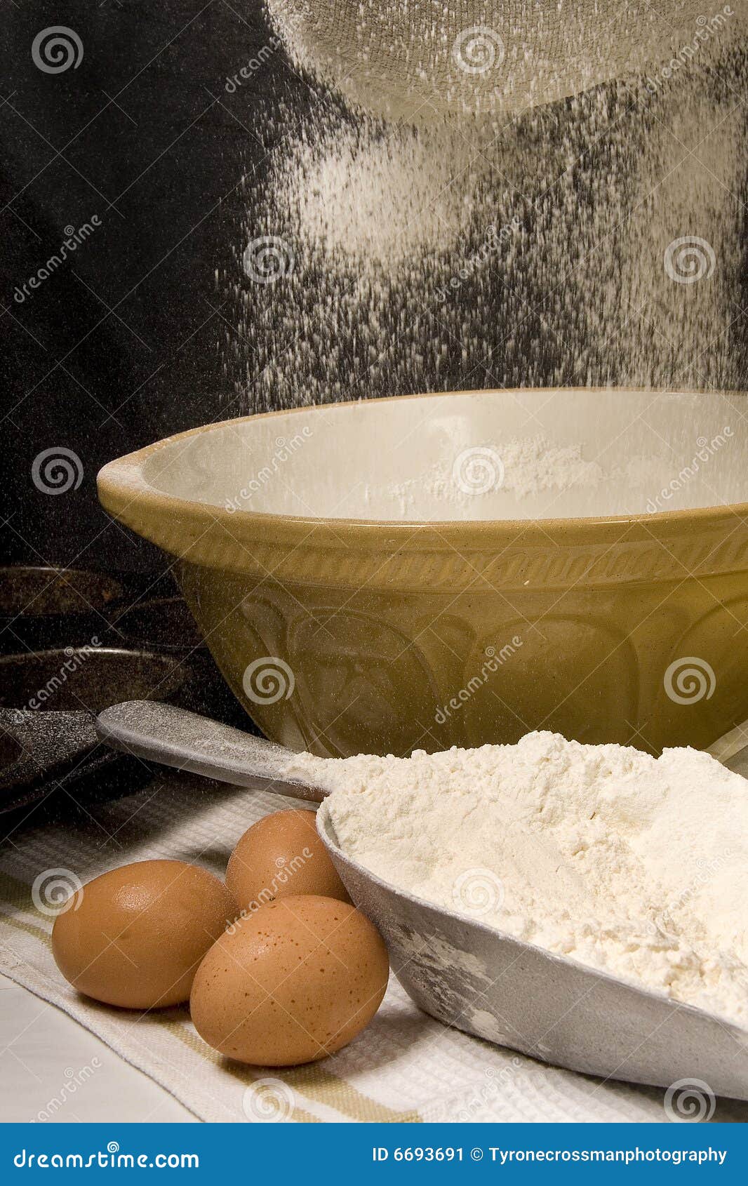 Baking in Action stock image. Image of flour, sieve, bowl - 6693691