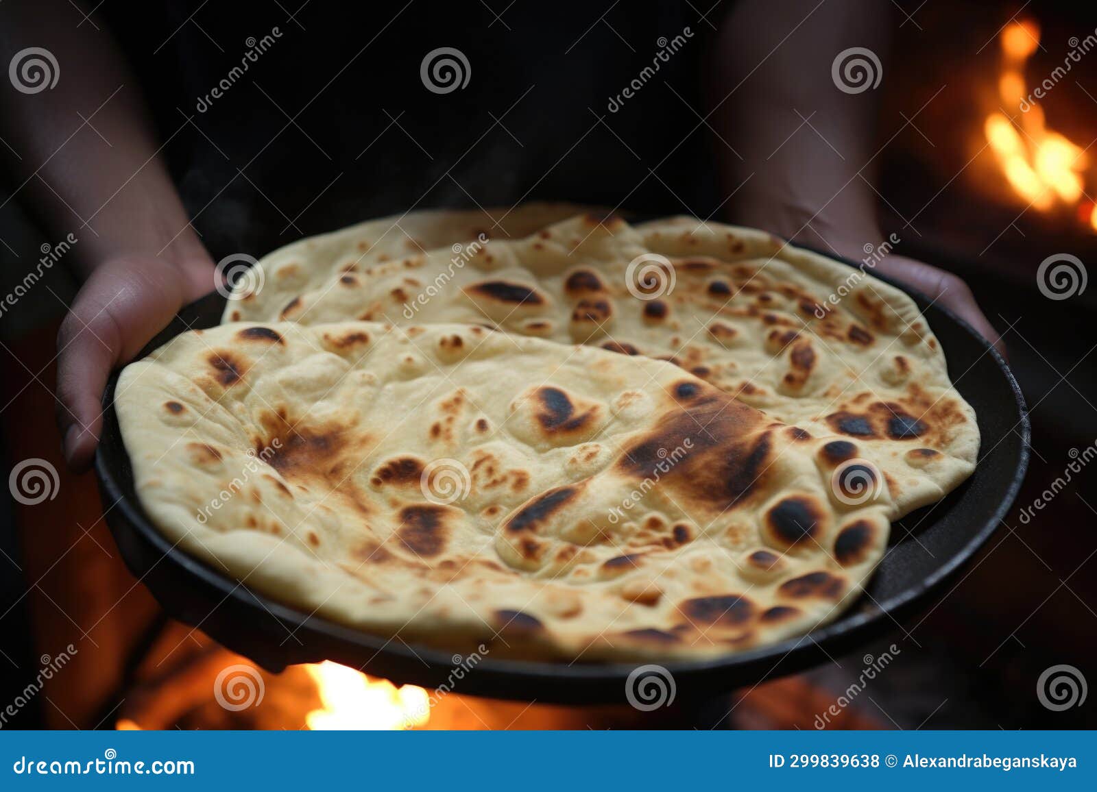 Baking of Arabs India - Pakistan Naan Roti Parata Stock Illustration ...