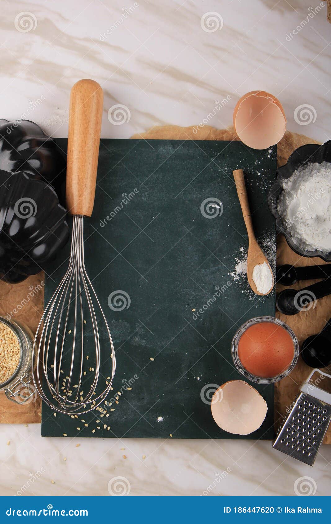 Baking Background with Baking Ingredients Stock Photo - Image of cast ...