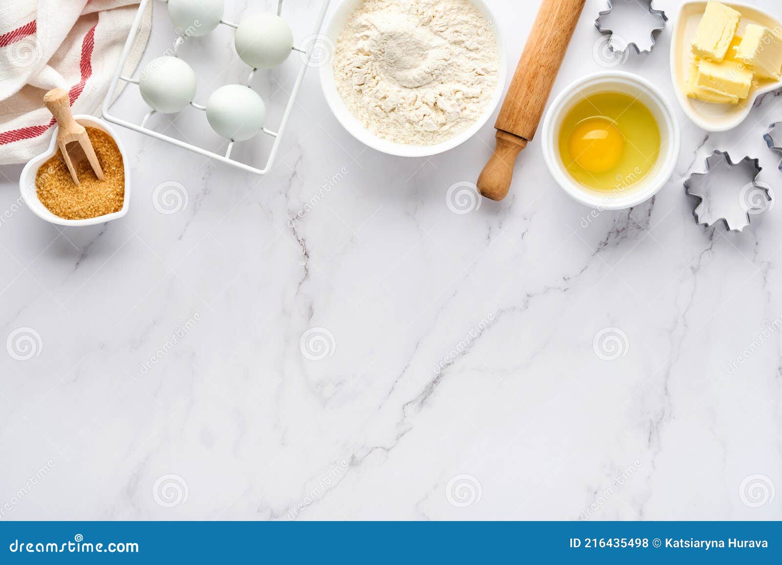 Baking Background. Ingredients For Baking - Flour, Butter, Eggs On A ...