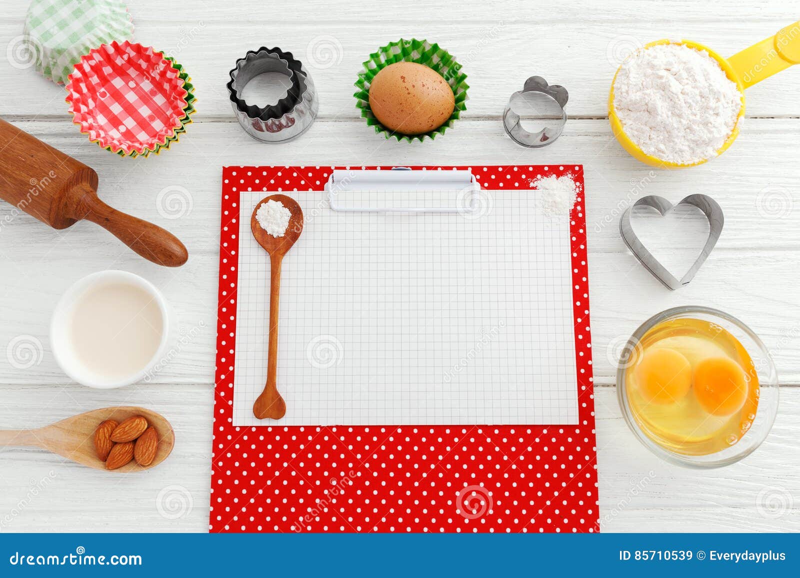 Baking Background with Note Paper Stock Image - Image of ingredients ...