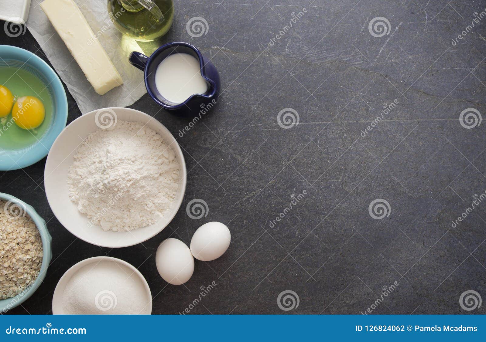 Baking Background of Various Ingredients Stock Photo - Image of flour ...