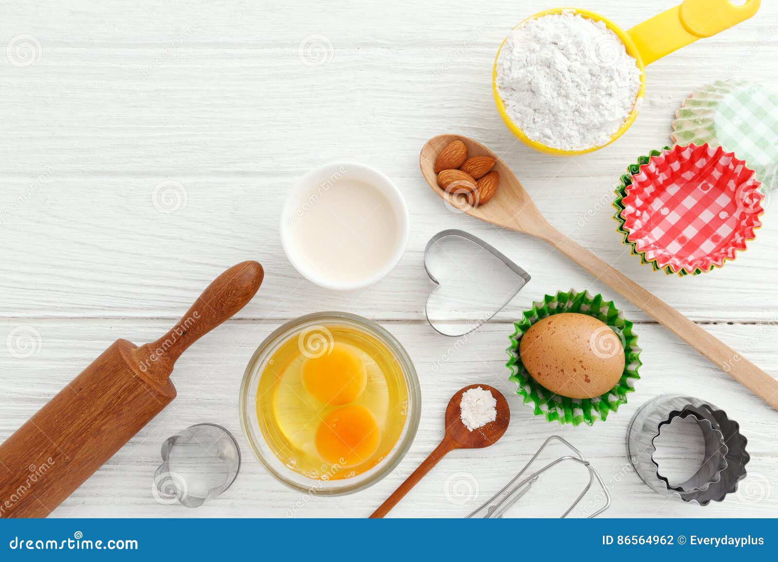 Baking Background with Wooden Table Stock Photo - Image of background ...