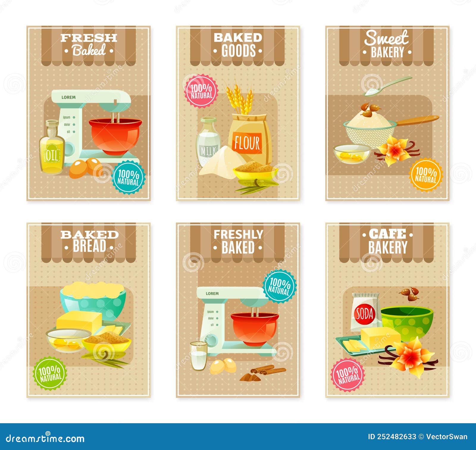Baking Banners and Cards stock vector. Illustration of food - 252482633