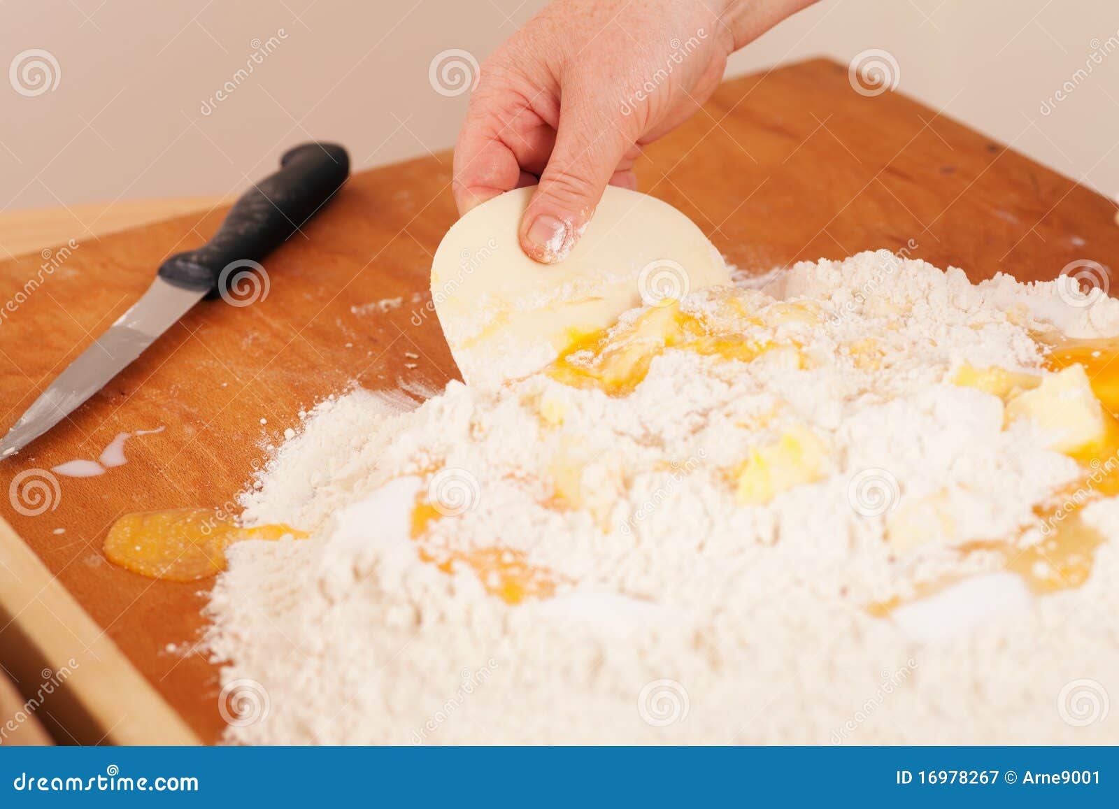 Baking Biscuits - Woman Mixes Dough Stock Image - Image of adult ...