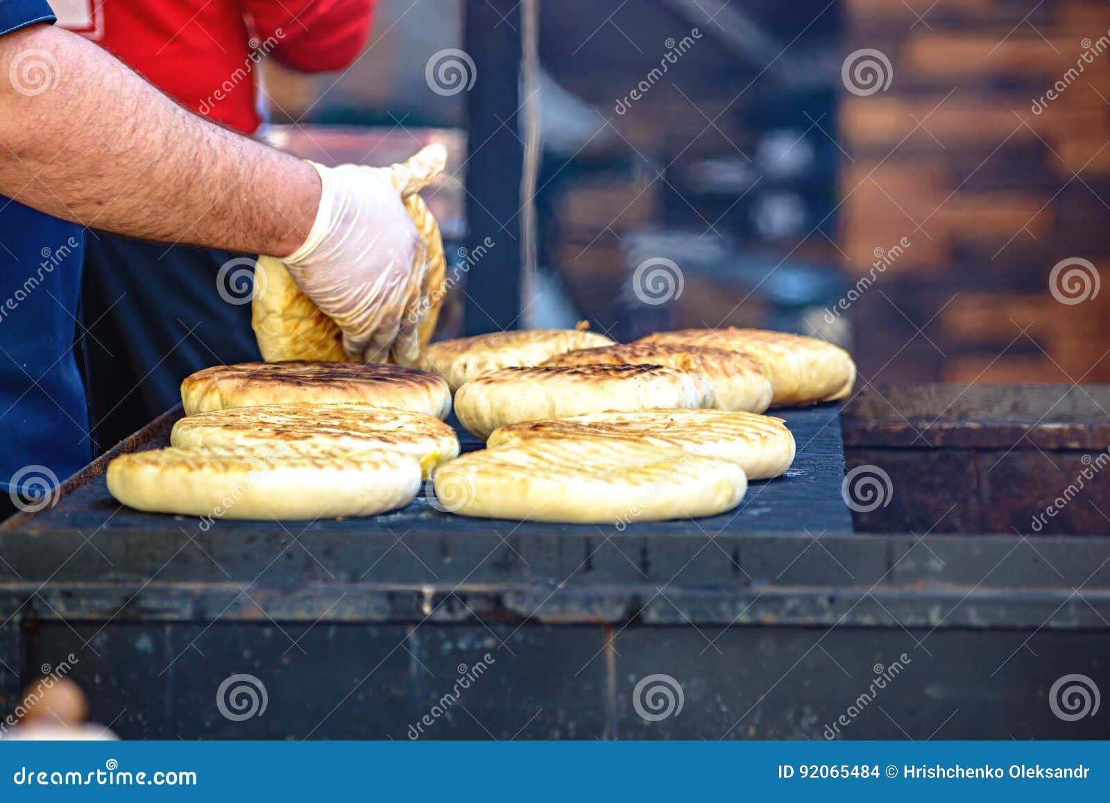 Baking bread on fire stock photo. Image of meal, nosh - 92065484
