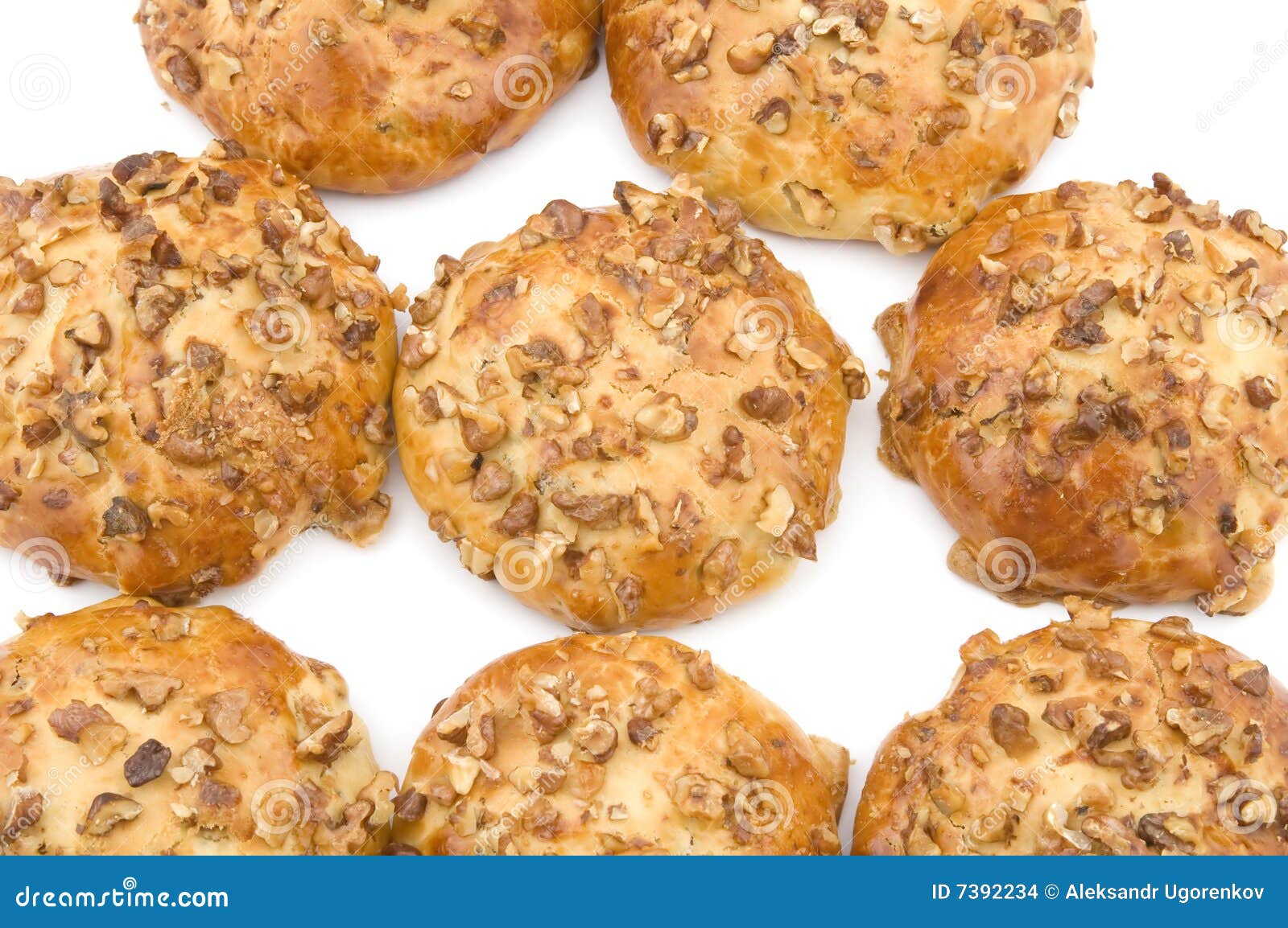 Baking bun with nuts stock photo. Image of breakfast, raisins - 7392234