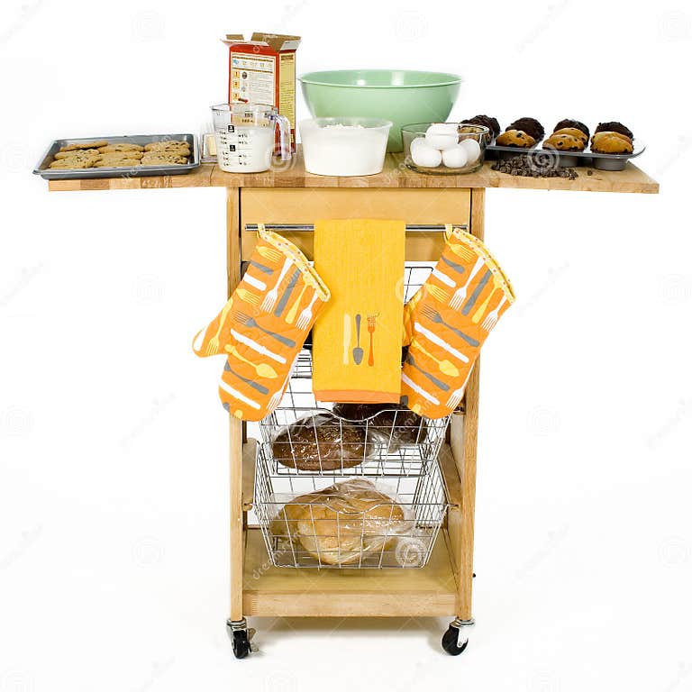 Baking Cart stock image. Image of bowl, cook, cart, kitchen - 761967