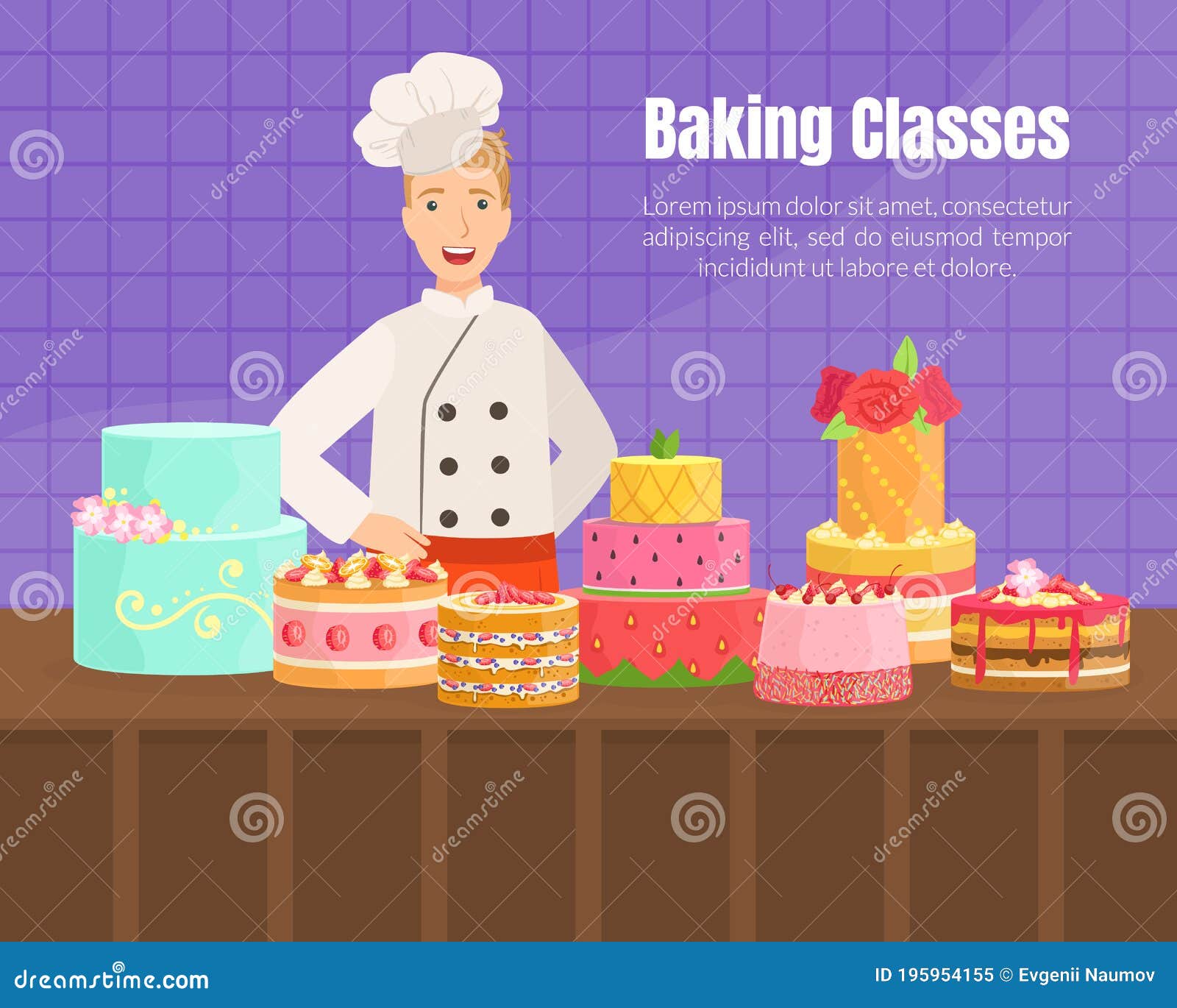 Baking Classes Banner Template, Professional Cooking, Culinary Master ...