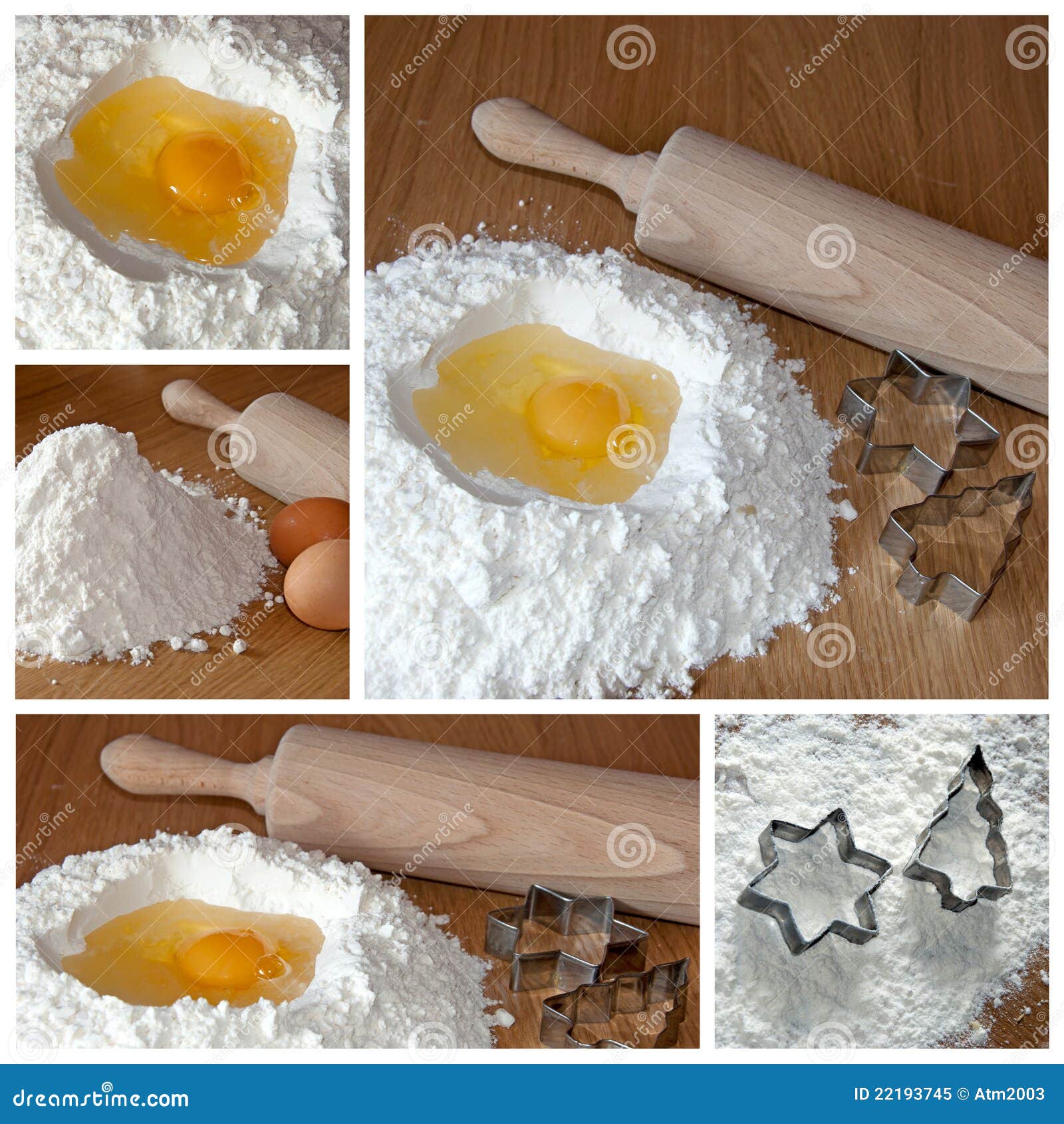 Baking Cookies - the Collage Stock Image - Image of cutter, rolling ...