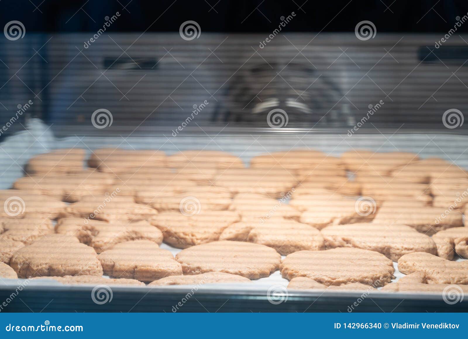 Baking Cookies in the Oven Closeup As Background. the Process of Making ...